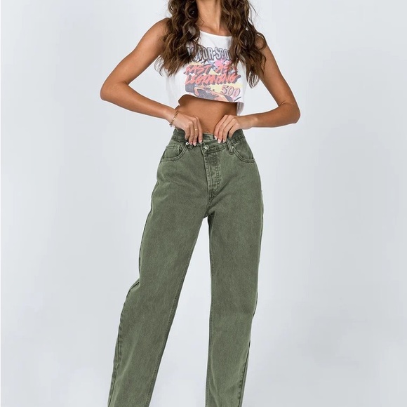 Princess Polly | Jeans | Princess Polly Holly Asymmetric Criss Cross ...